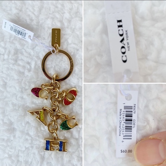 Coach | Accessories | Nwt Coach Mix Letters Bag Charm Key Fob Keychain ...